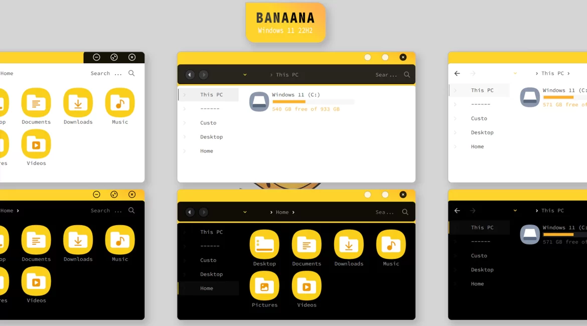 BANAANA Theme for Windows 11 – Customize Windows 11 Frames with BasicThemer
