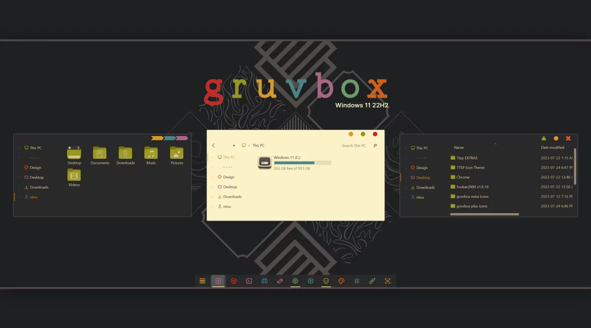 Gruvbox Theme for Windows 11 – Customize Windows 11 Frames with BasicThemer